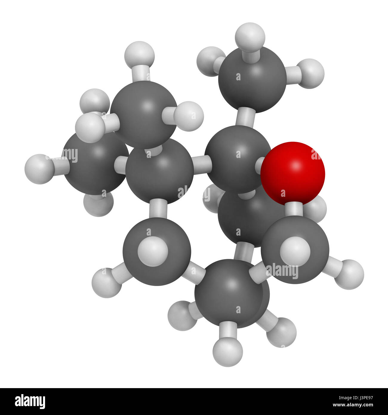 Eucalyptol eucalyptus oil molecule. Atoms are represented as spheres ...