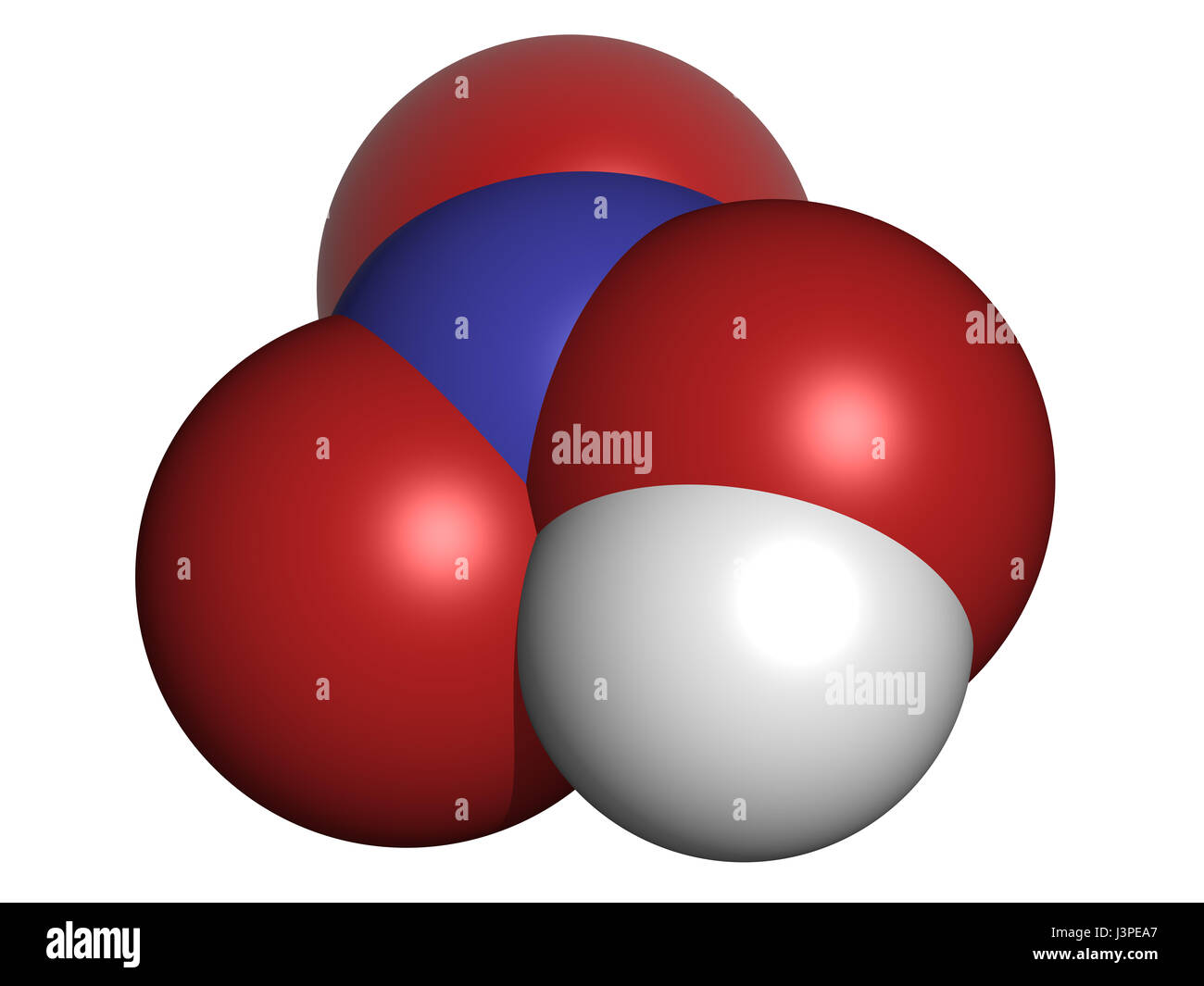 Nitric acid (HNO3) strong mineral acid molecule. Used in production of ...