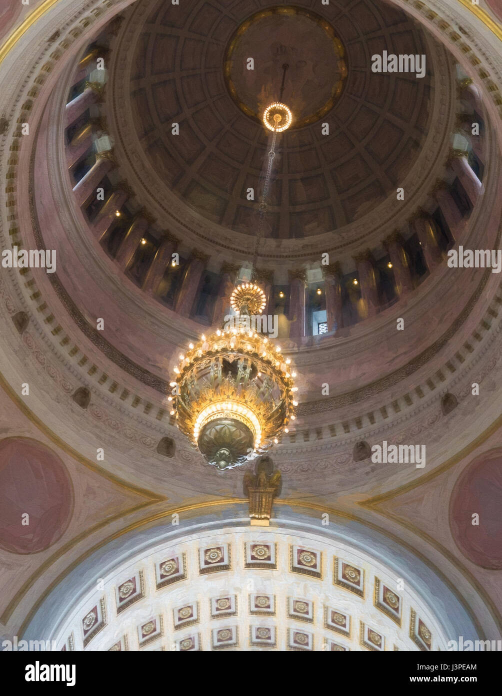 Interior ceiling of the state capitol building in Olympia, Washington ...