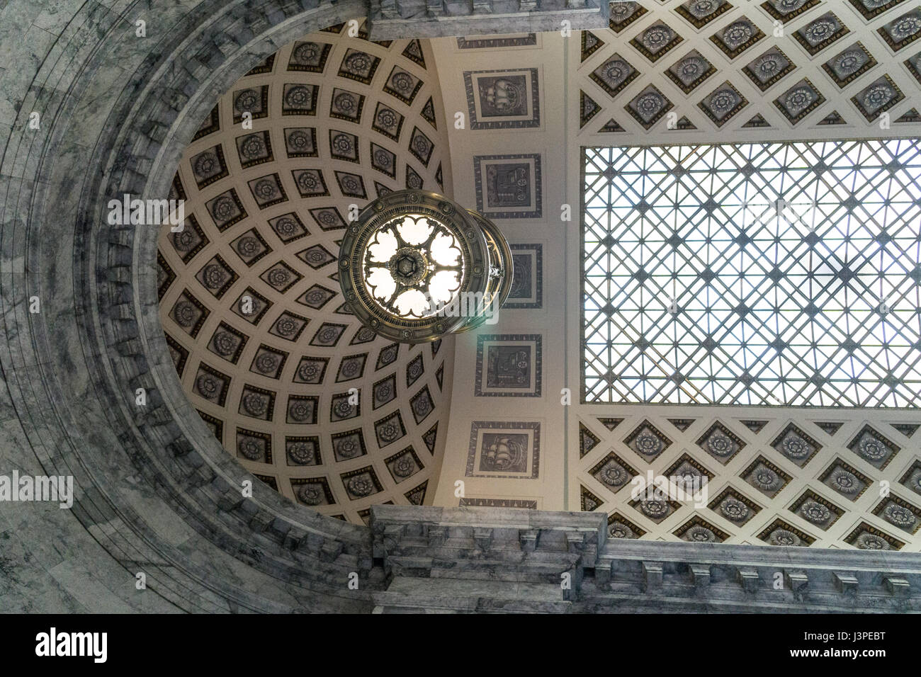Interior ceiling of the state capitol building in Olympia, Washington ...