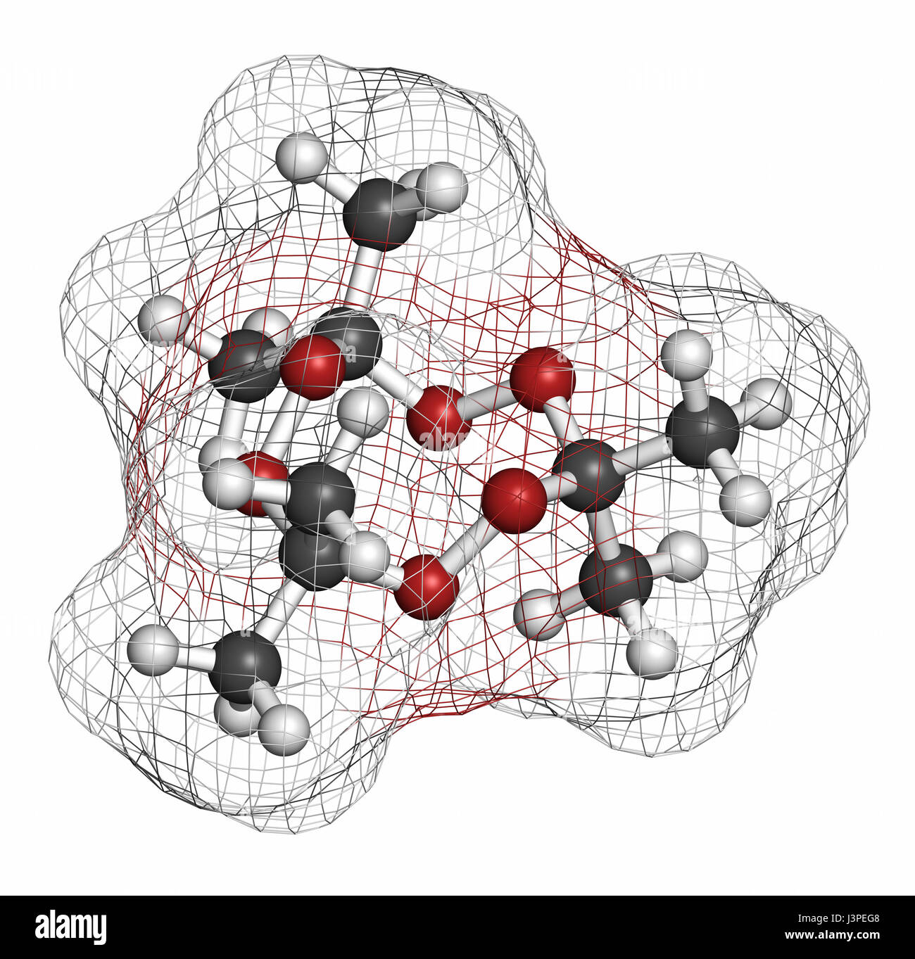 Triacetone triperoxide (TATP, acetone peroxide) explosive molecule ...