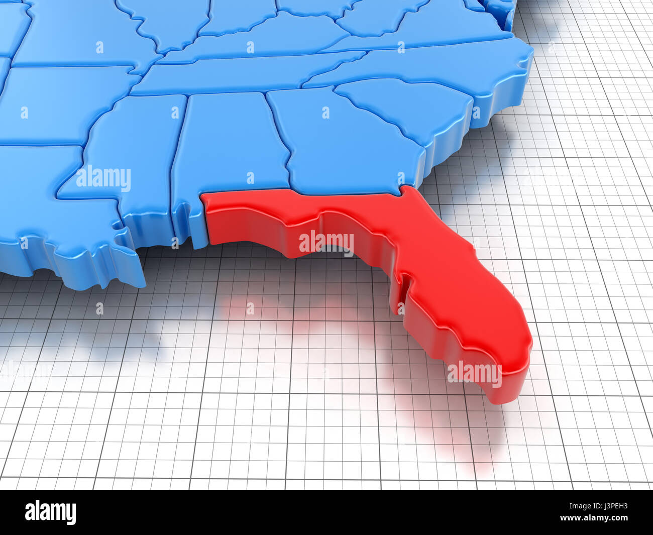 Map of Florida state. Image with clipping path Stock Photo - Alamy