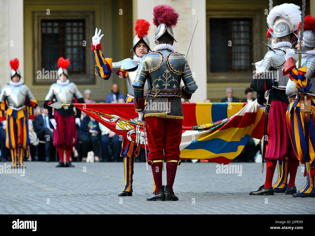 Swiss guards attend a swearing-in ceremony in Vatican City, on May 6 ...