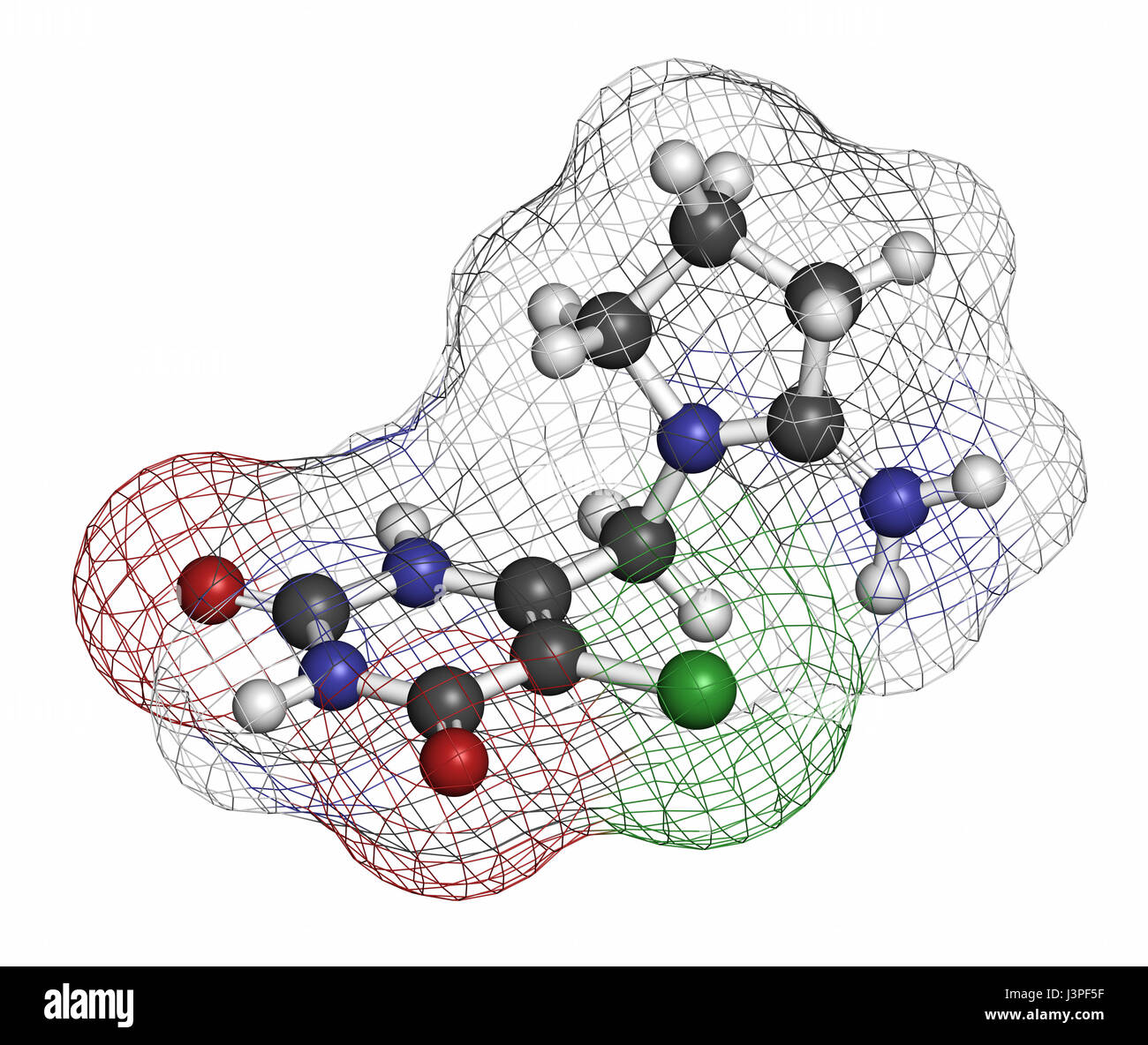 Tipiracil cancer drug molecule (thymidine phosphorylase inhibitor ...