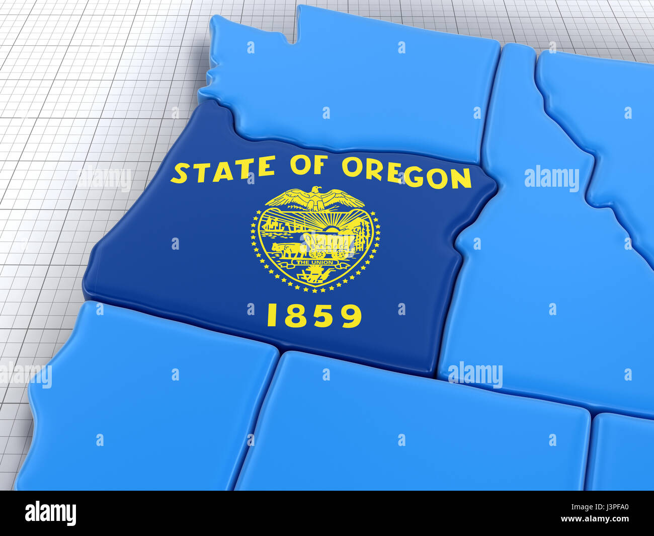 Map oregon state flag image hi-res stock photography and images - Alamy