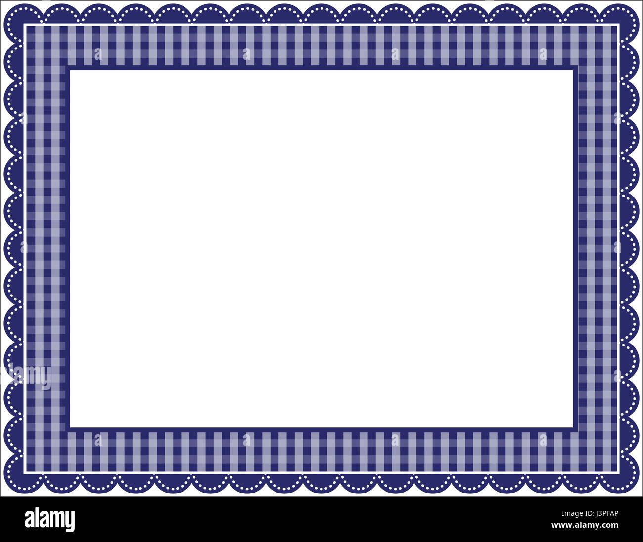 Gingham patterned frame with scalloped border Stock Vector Image & Art ...