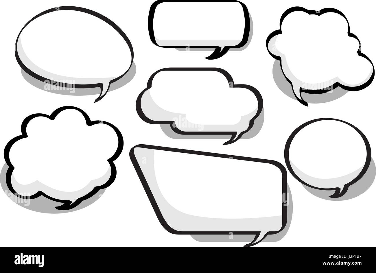 Chat bubbles in a variety of circular, bubble and rectangular styles ...