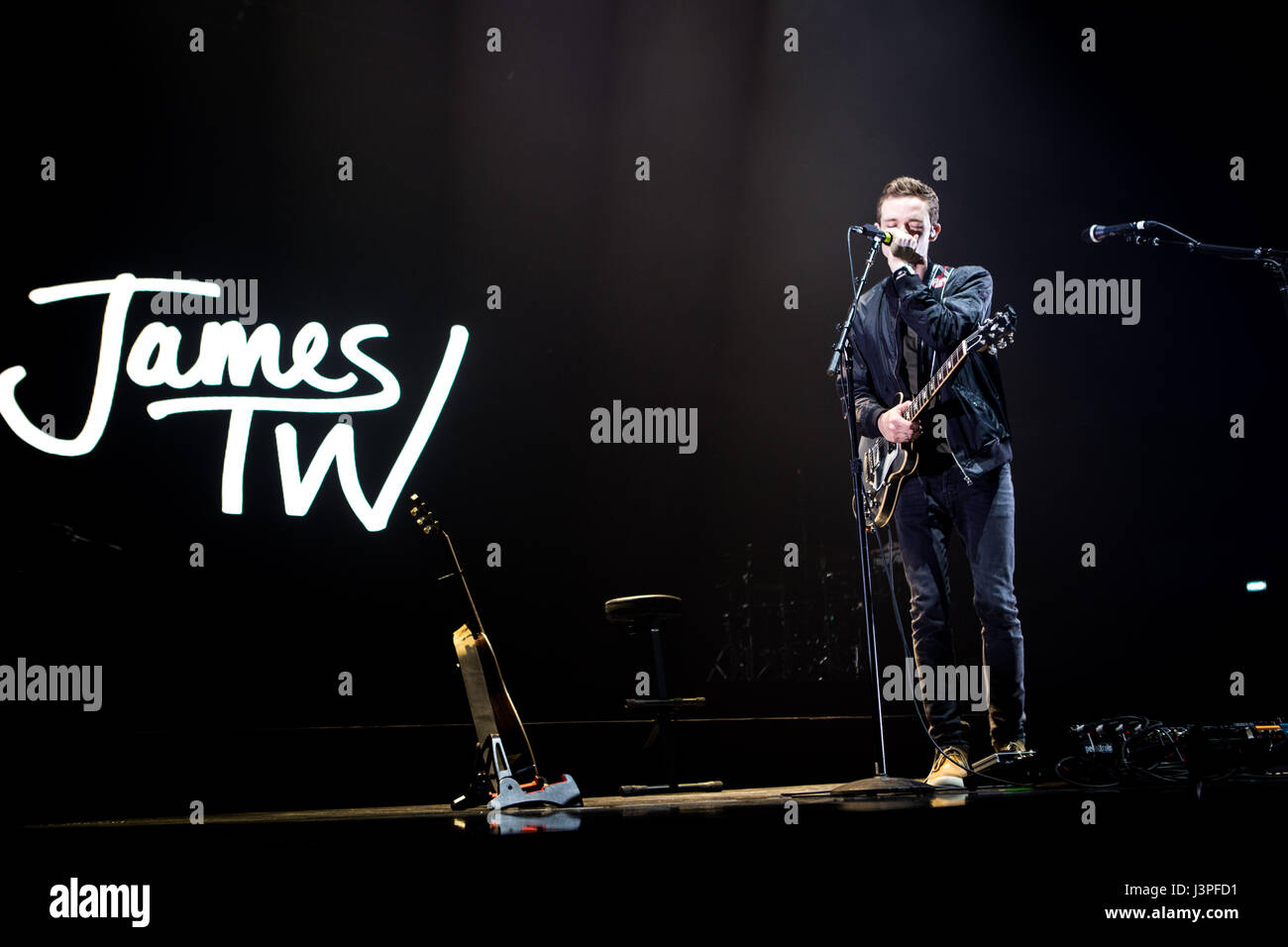 The british singer-songwriter James TW pictured on stage as he performs ...