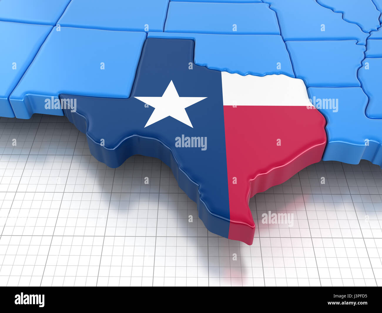 Map of Texas state with flag. Image with clipping path Stock Photo - Alamy