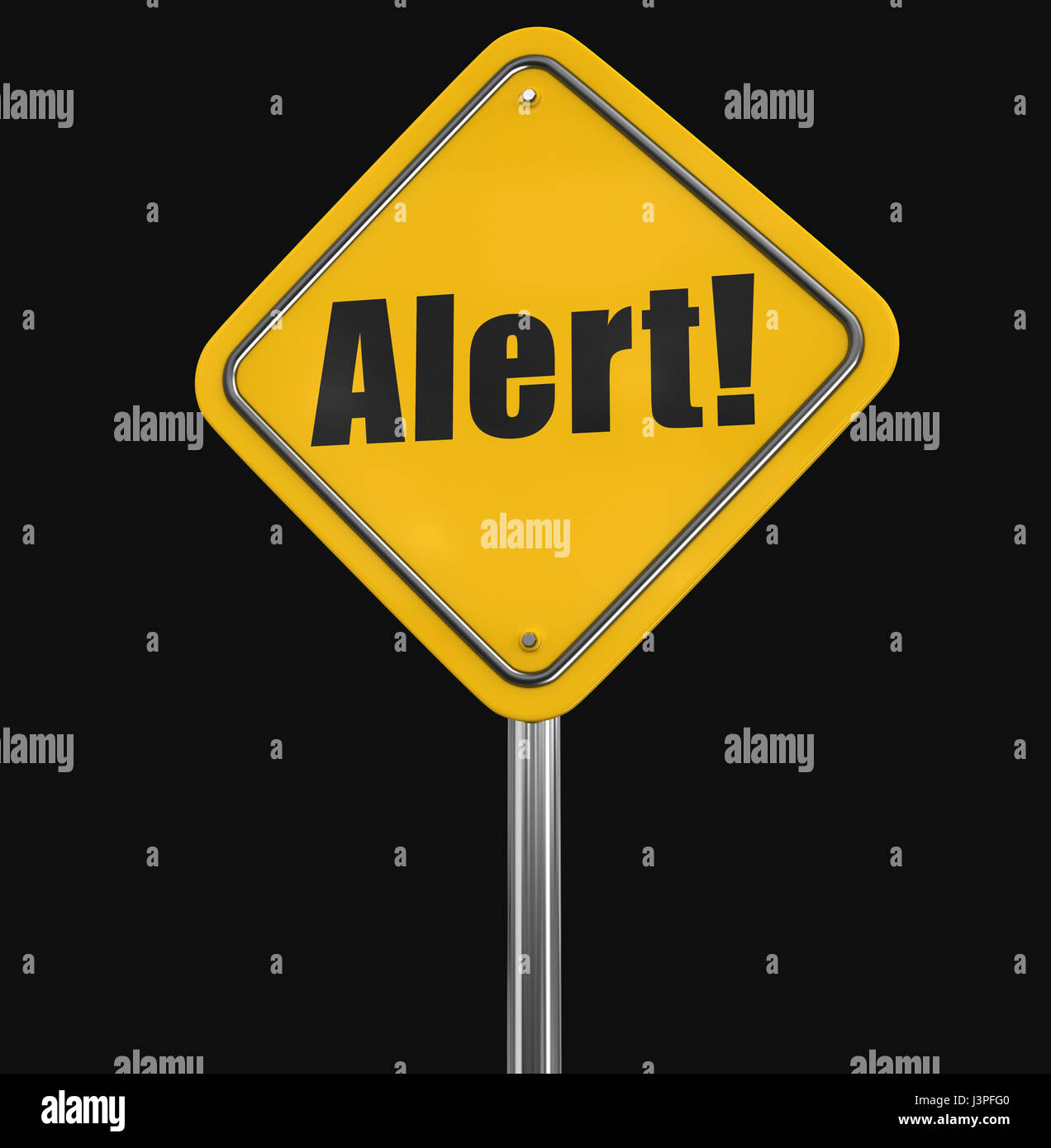 Alert Road sign. Image with clipping path Stock Photo - Alamy