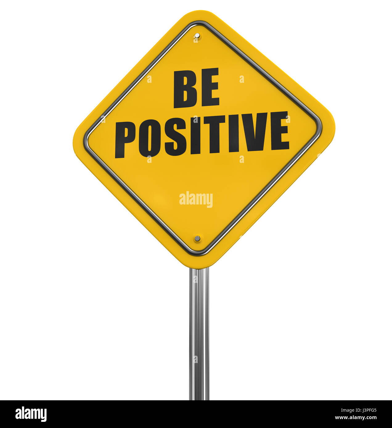 Be positive road sign. Image with clipping path Stock Photo - Alamy