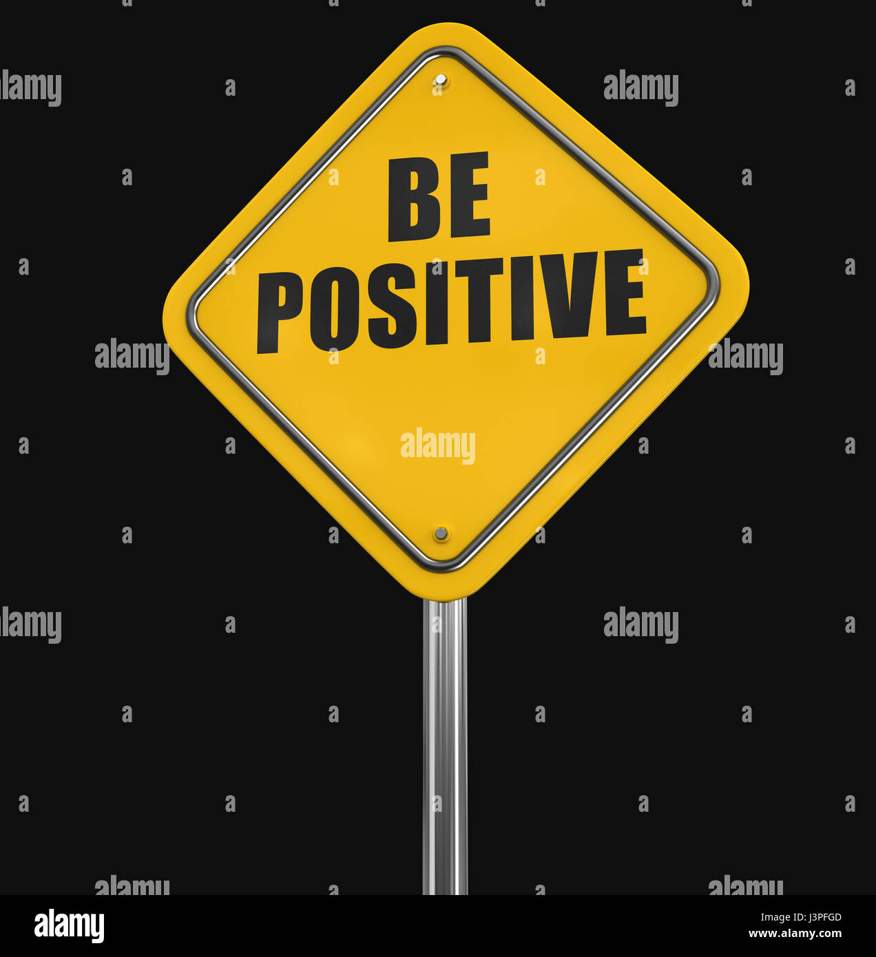Be positive road sign. Image with clipping path Stock Photo - Alamy