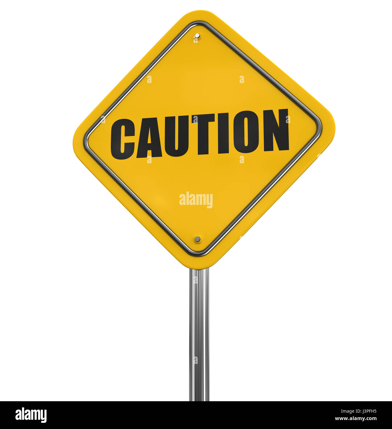 Caution Road sign. Image with clipping path Stock Photo - Alamy