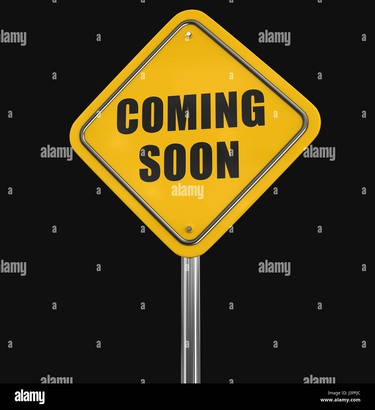 Coming soon Road sign. Image with clipping path Stock Photo - Alamy