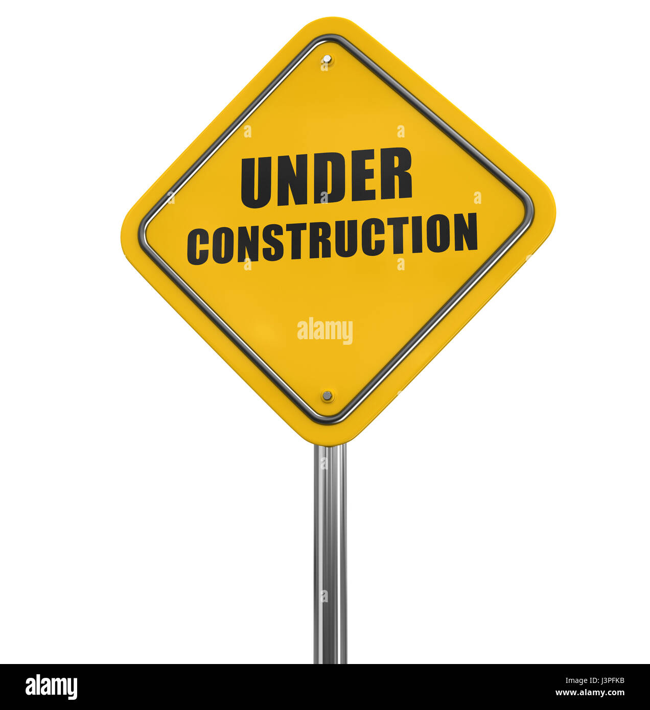 Under construction road sign. Image with clipping path Stock Photo - Alamy