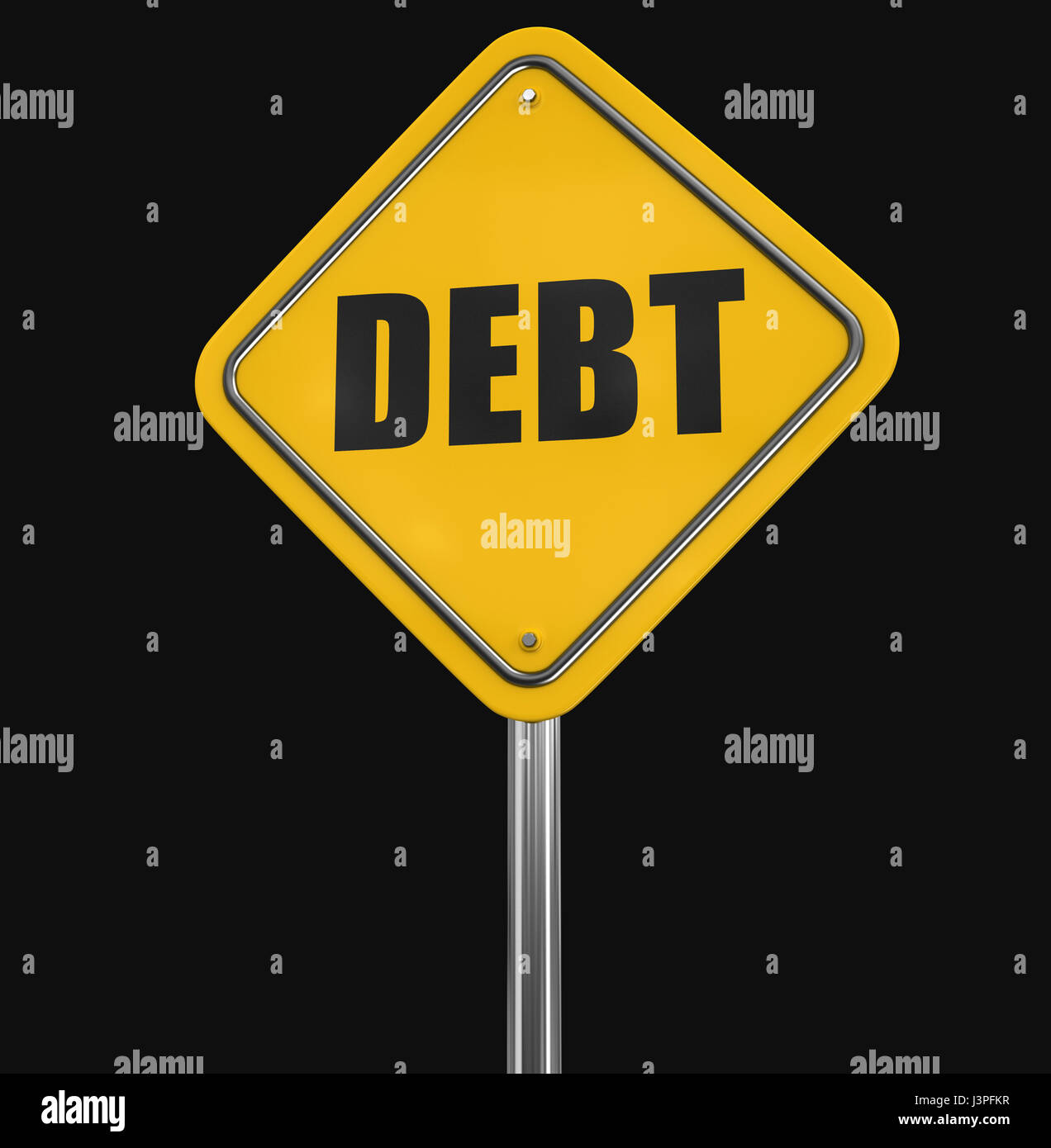 Debt road sign. Image with clipping path Stock Photo - Alamy