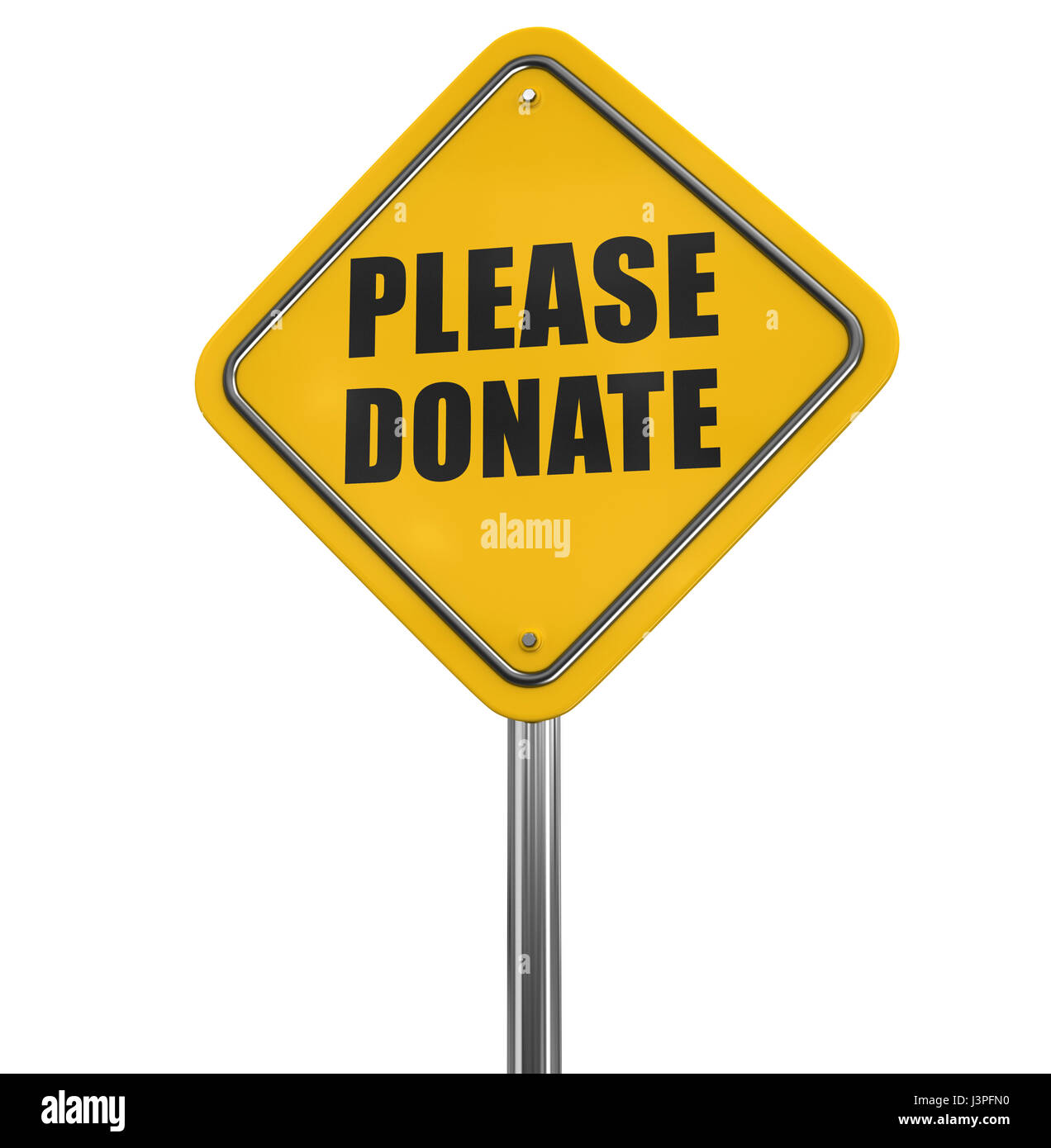 Please donate road sign. Image with clipping path Stock Photo - Alamy