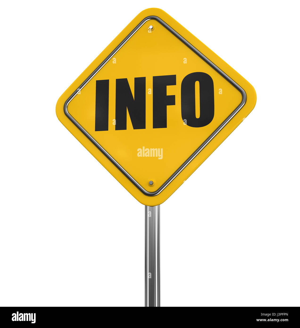 Info road sign. Image with clipping path Stock Photo - Alamy