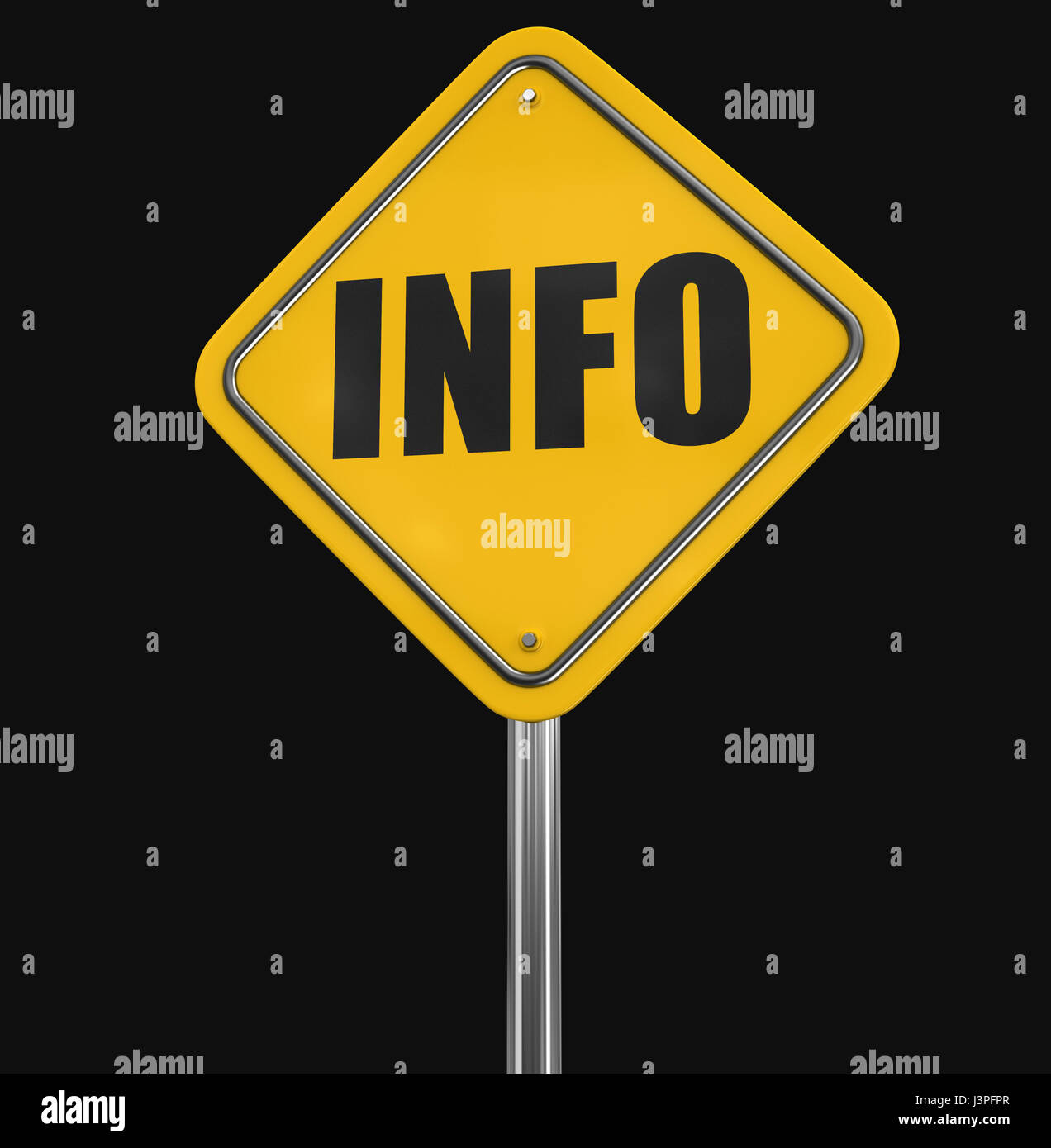 Info road sign. Image with clipping path Stock Photo - Alamy