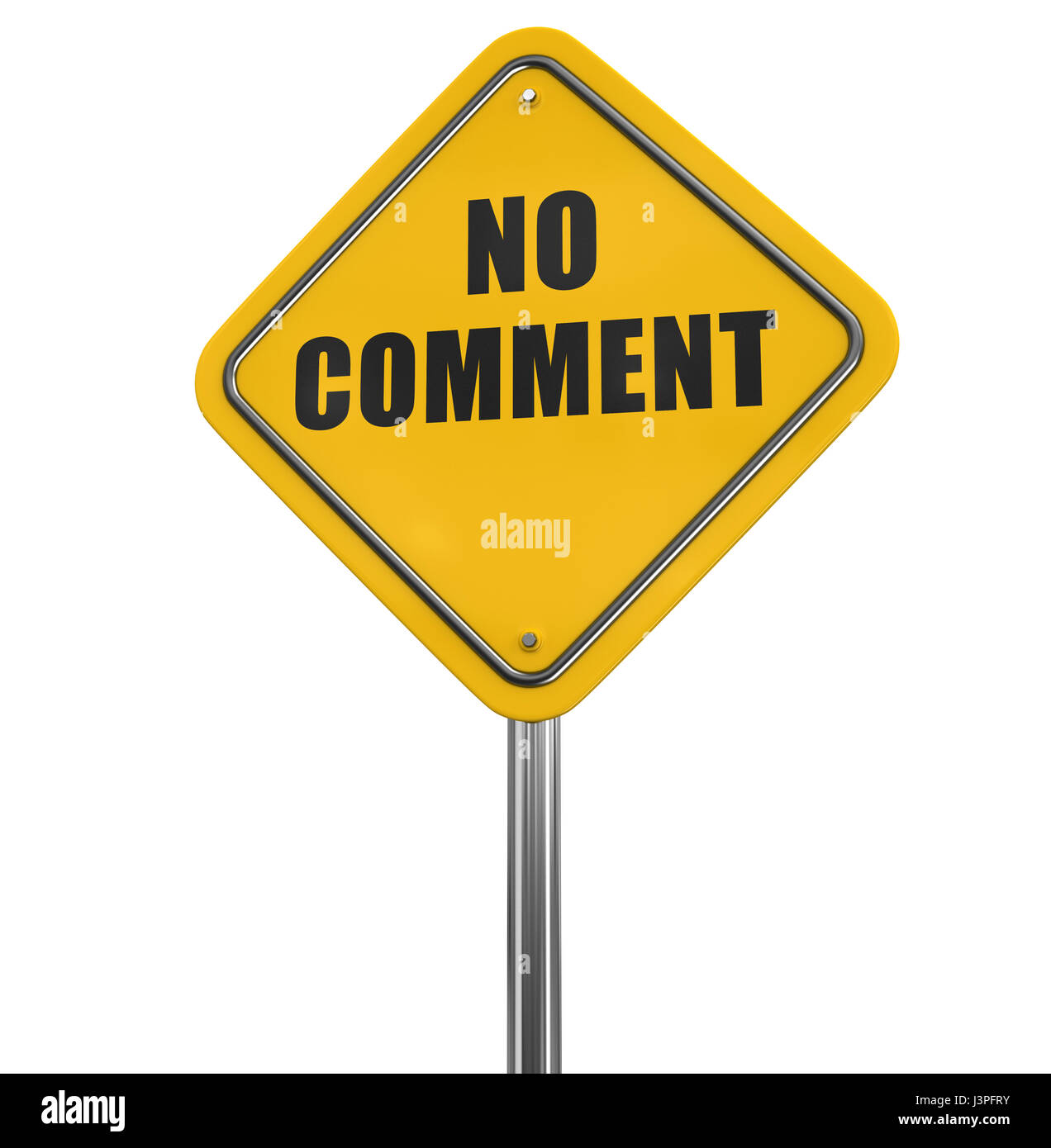 No comment road sign. Image with clipping path Stock Photo - Alamy