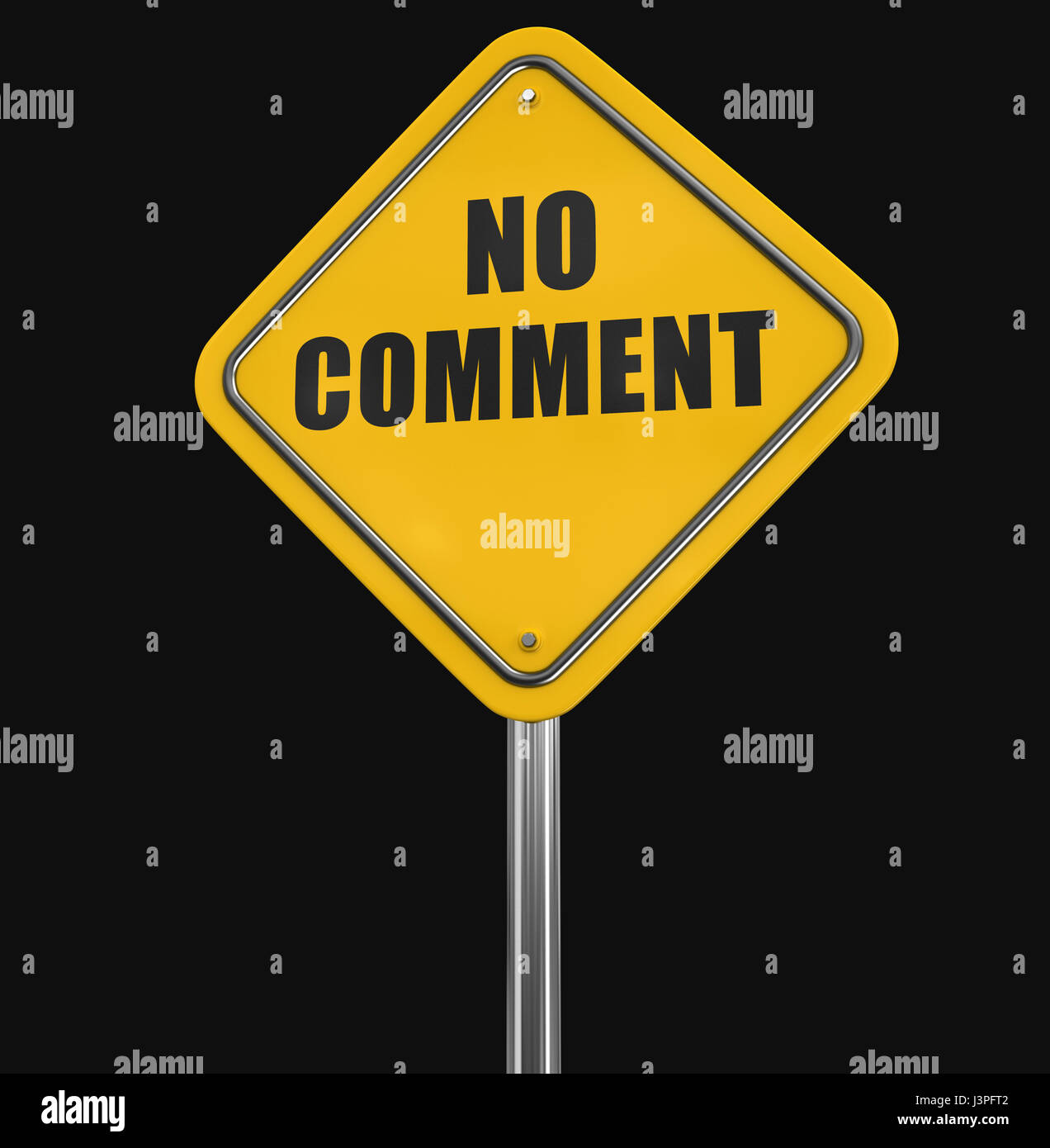 No comment road sign. Image with clipping path Stock Photo - Alamy