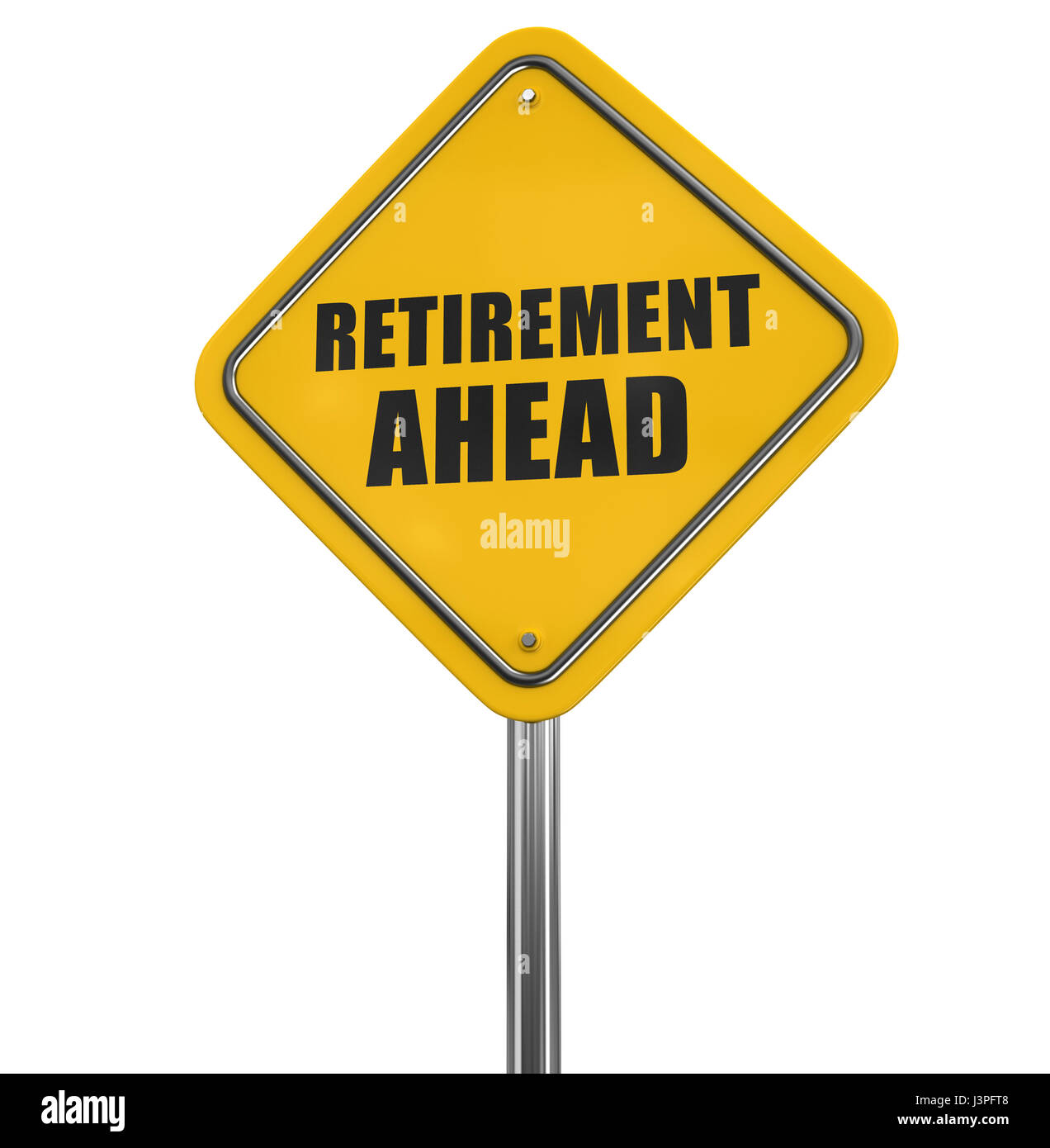 Retirement ahead road sign. Image with clipping path Stock Photo - Alamy