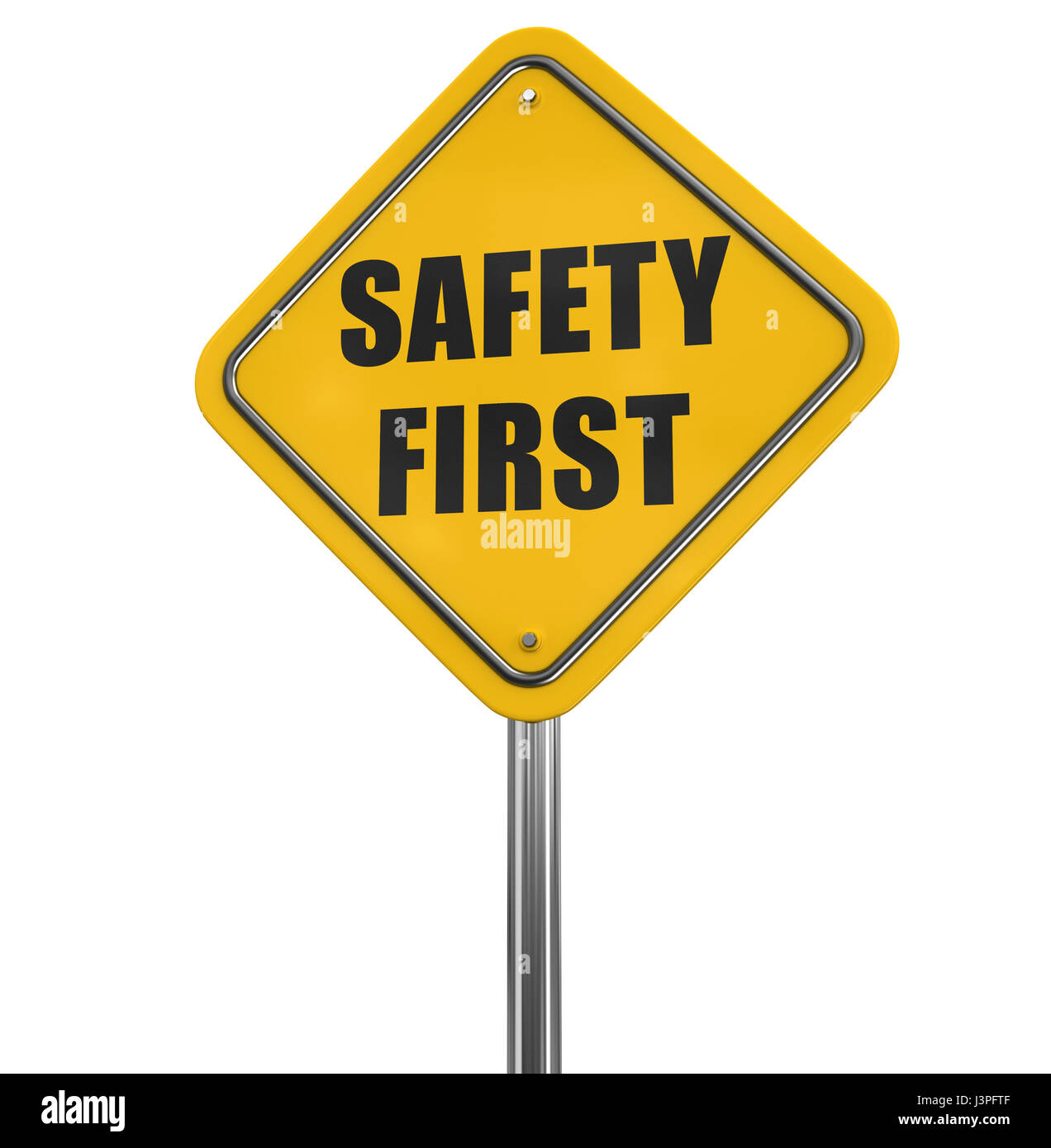 Safety first road sign. Image with clipping path Stock Photo - Alamy