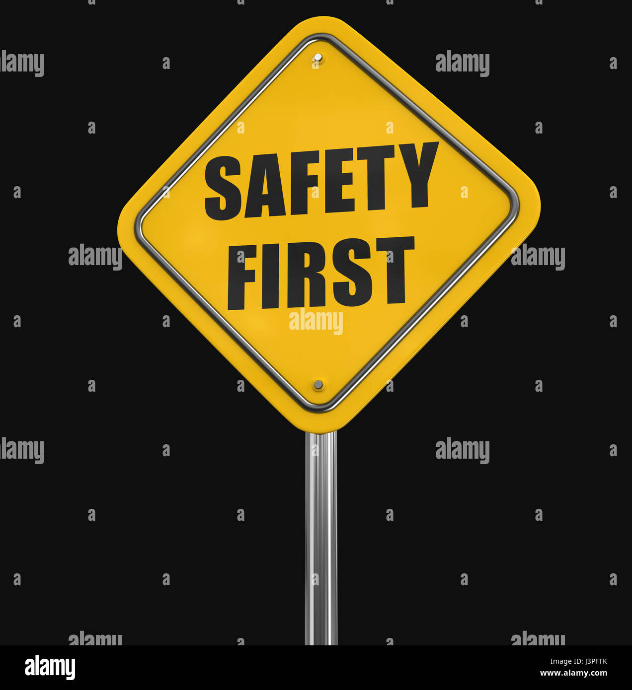 Safety first road sign. Image with clipping path Stock Photo - Alamy