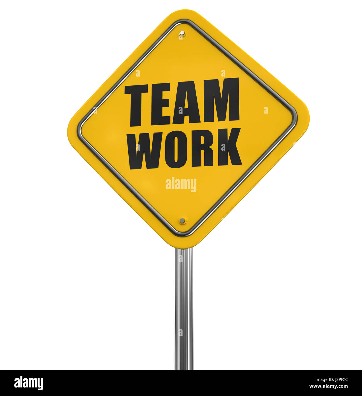 Team work road sign. Image with clipping path Stock Photo - Alamy