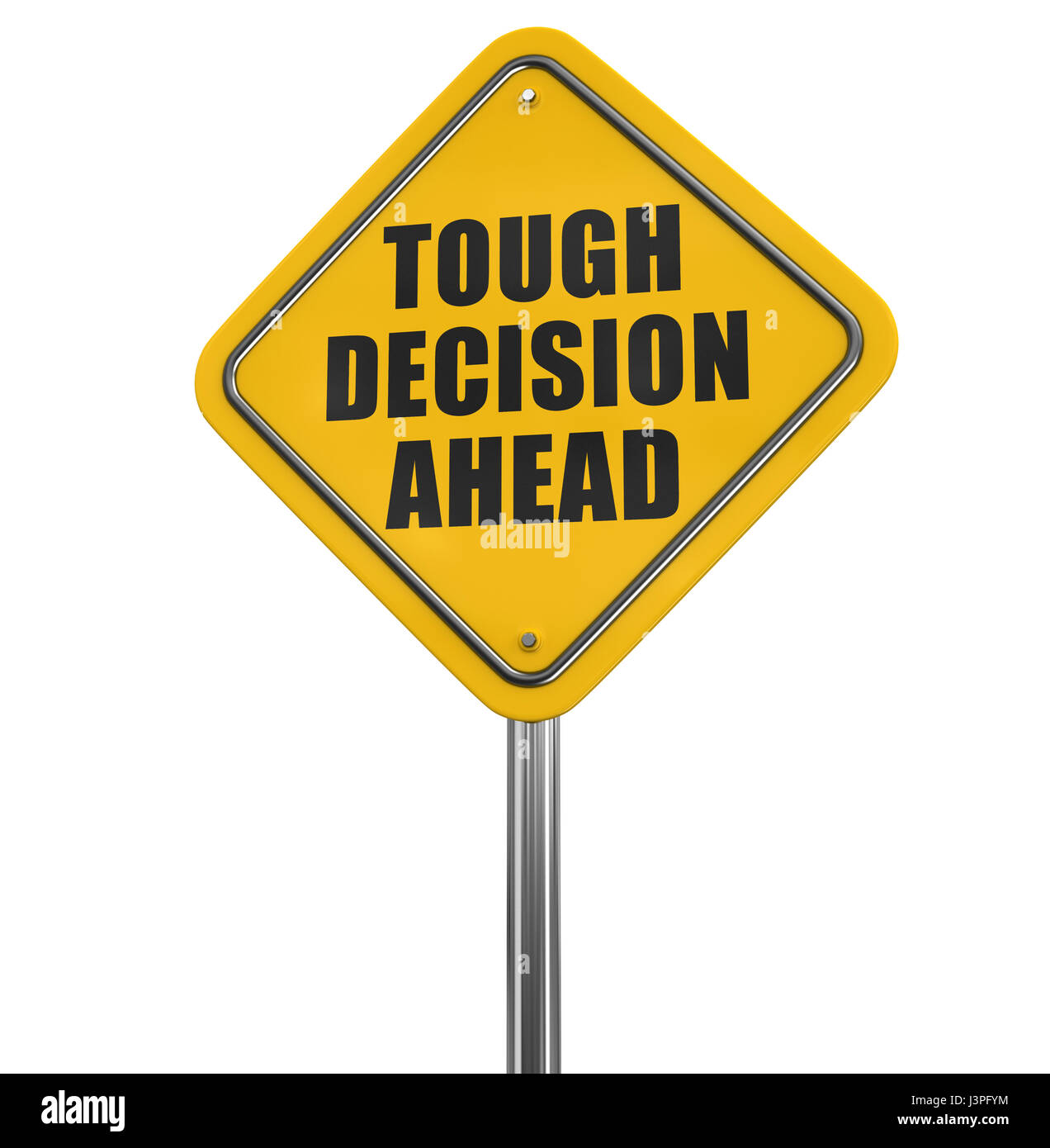 Tough decision ahead road sign. Image with clipping path Stock Photo ...