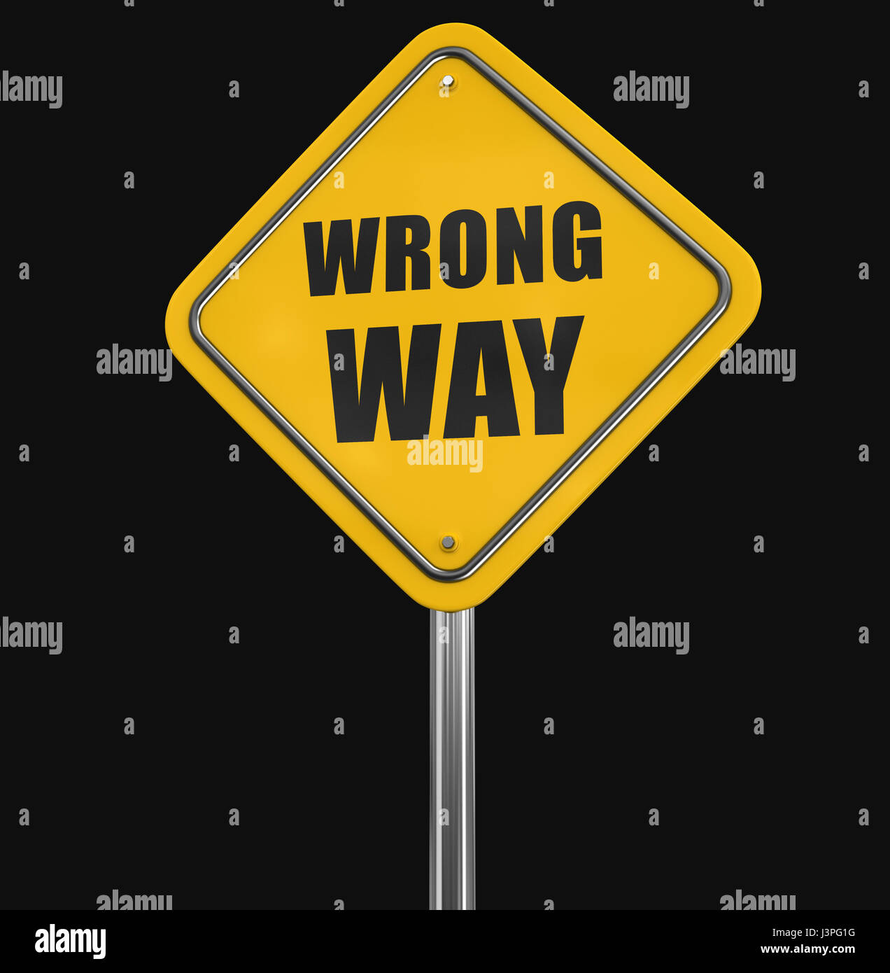 Wrong Way road sign. Image with clipping path Stock Photo - Alamy