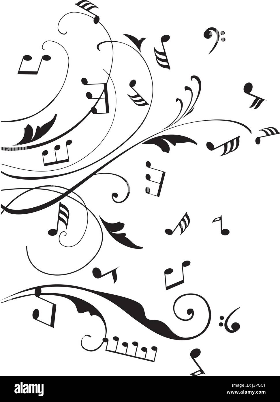 vector illustration of musical notes swirls Stock Vector Image & Art ...
