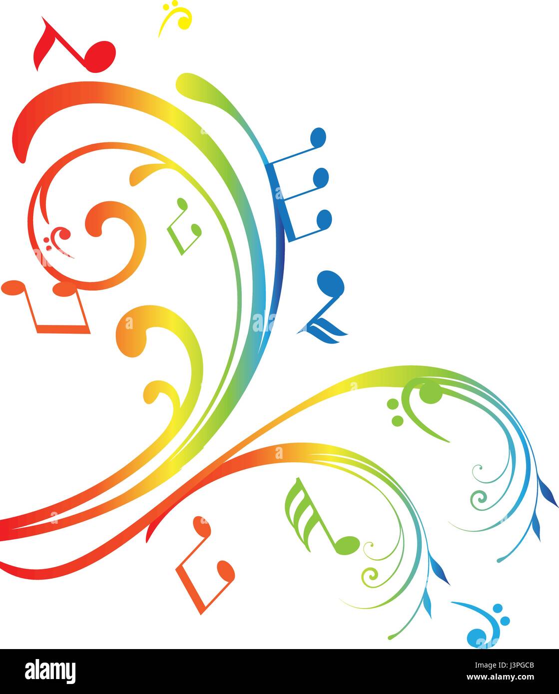 vector illustration of musical swirl notes Stock Vector Image & Art - Alamy