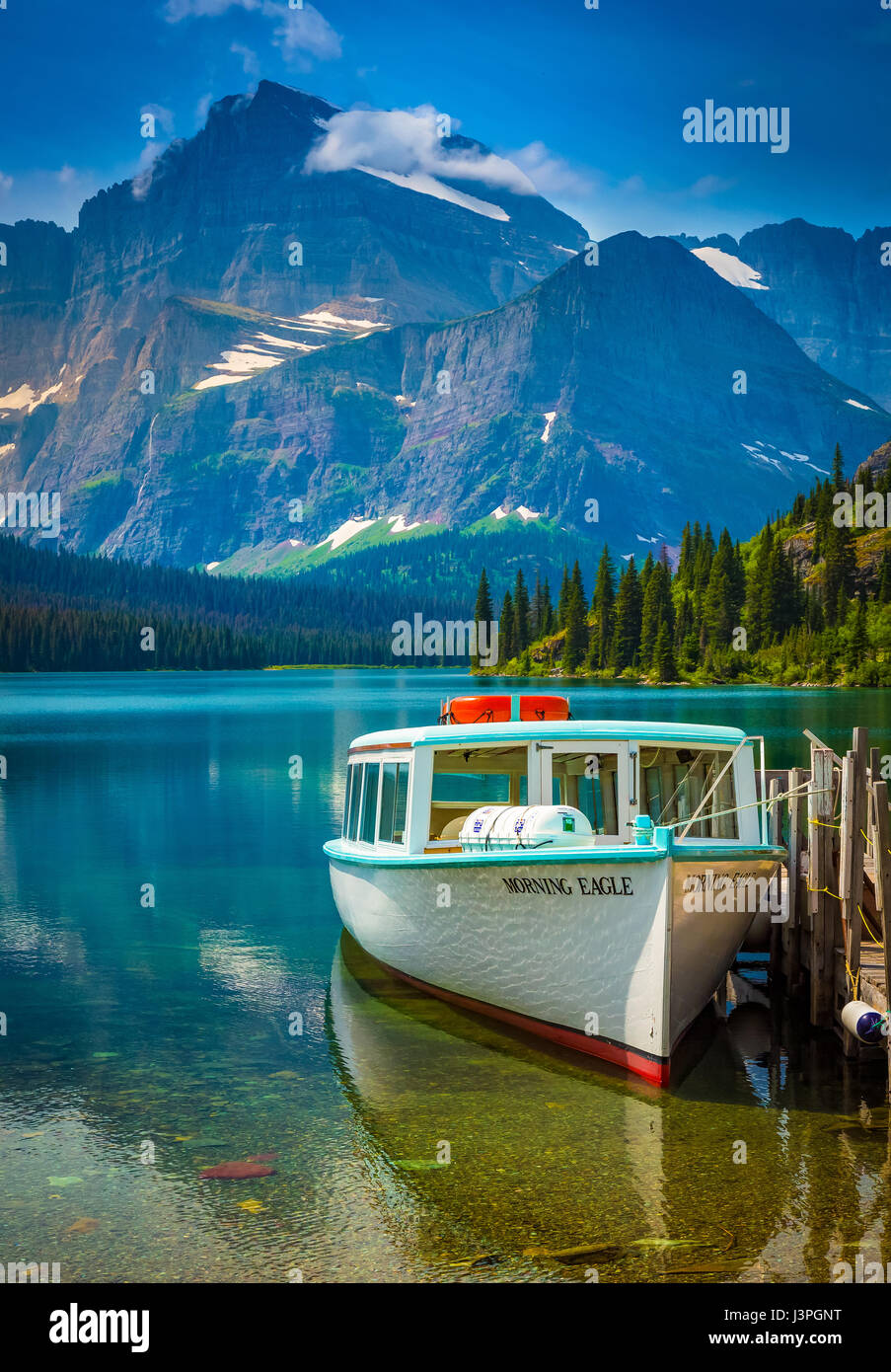 Swiftcurrent Lake is located in the Many Glacier region of Glacier ...