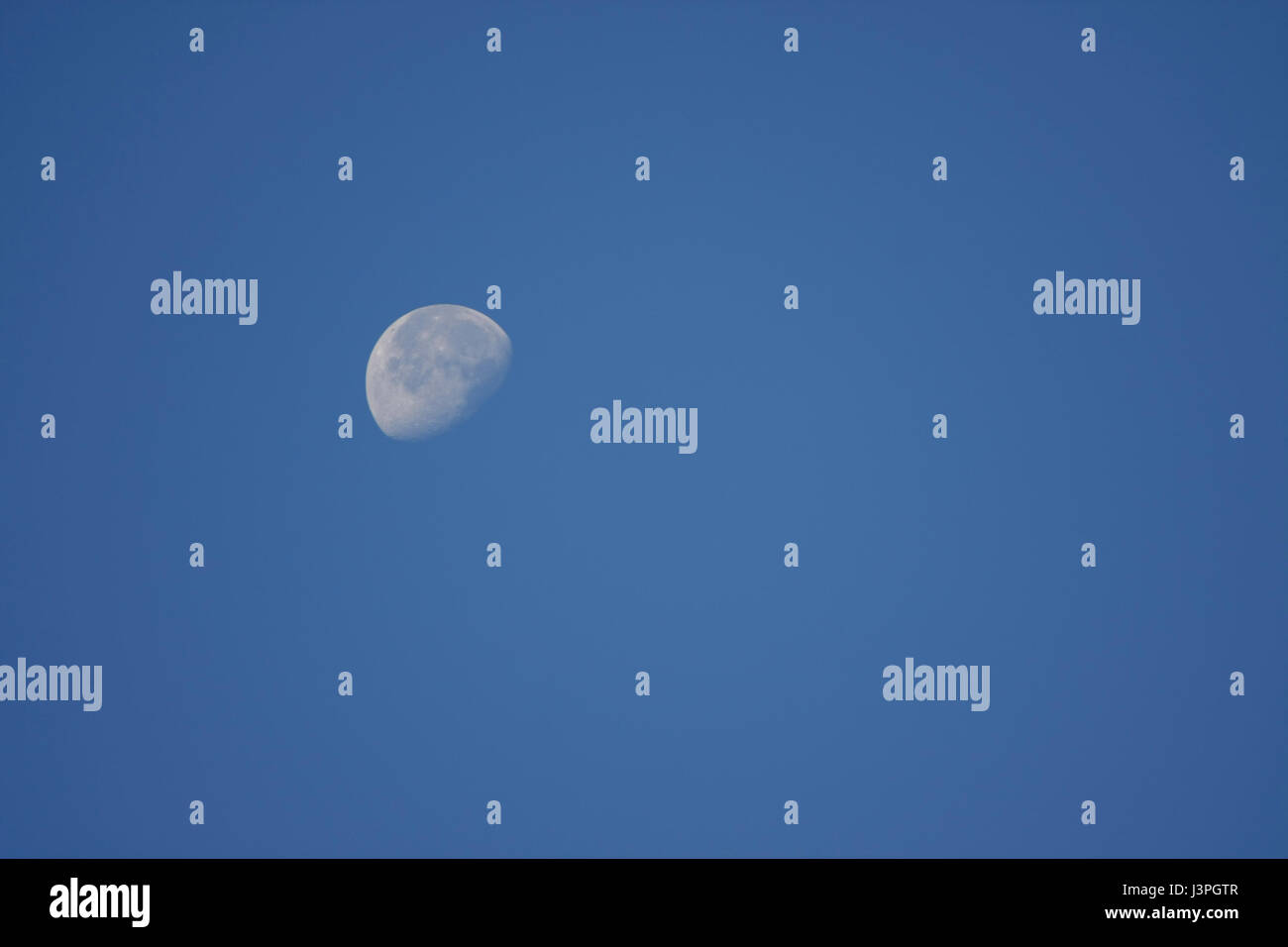 beautiful half moon on blue sky in morning day Stock Photo - Alamy