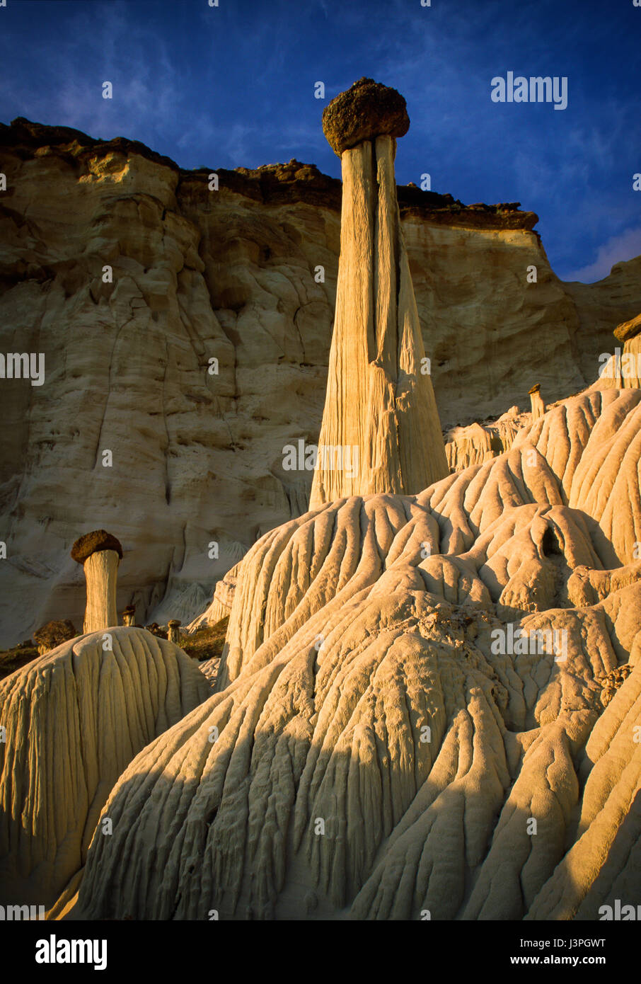 The Wahweap Hoodoos, a congregation of impossibly white rock spires ...