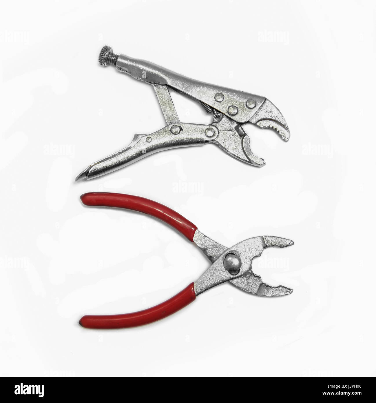 steel pliers and wrench for fix and useful on white background Stock ...