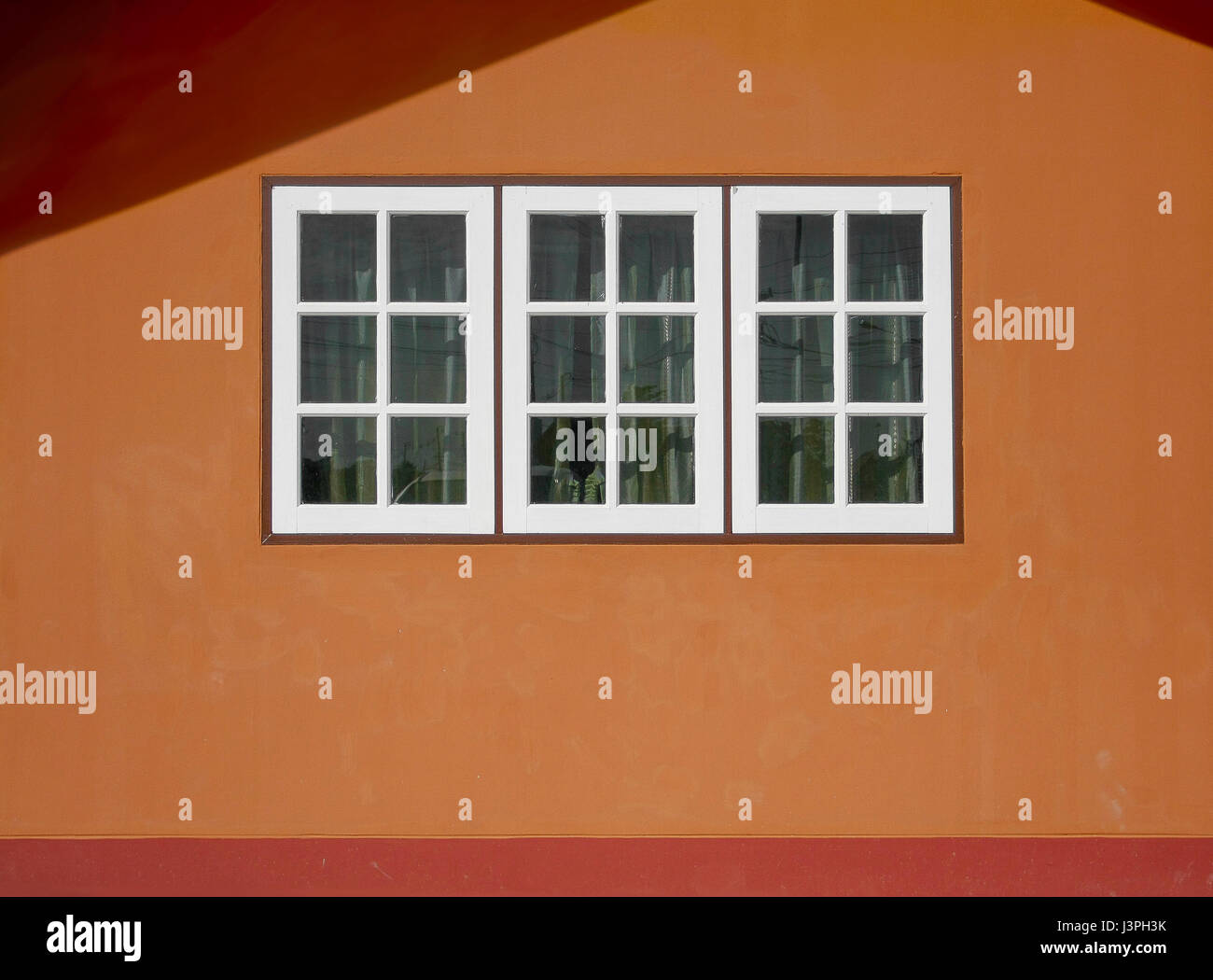 beautiful white window front of home was contemporary Stock Photo - Alamy