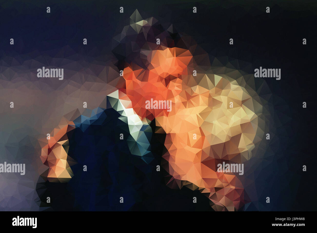 Low poly illustration of a sequence of Vertigo movie Stock Photo - Alamy