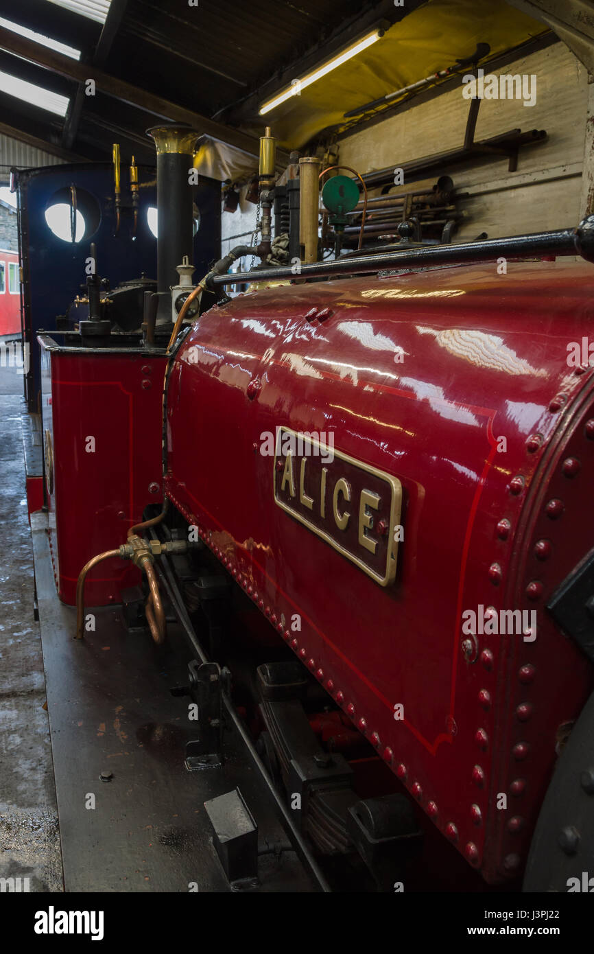 The Bala Lake Railway narrow gauge steam engine Alice at the ...