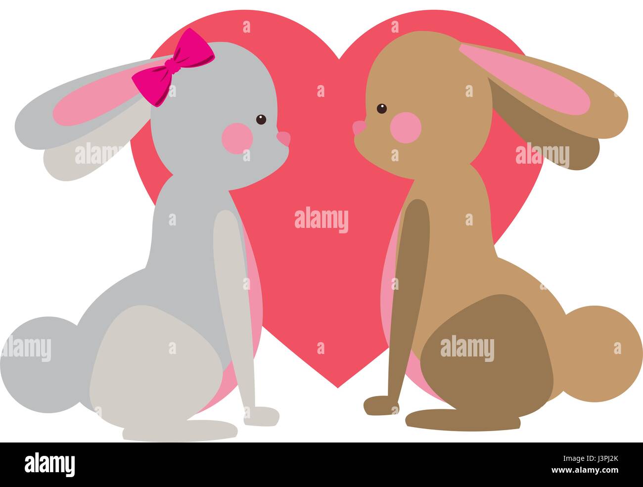 Cute easter couple rabbit heart hi-res stock photography and images - Alamy