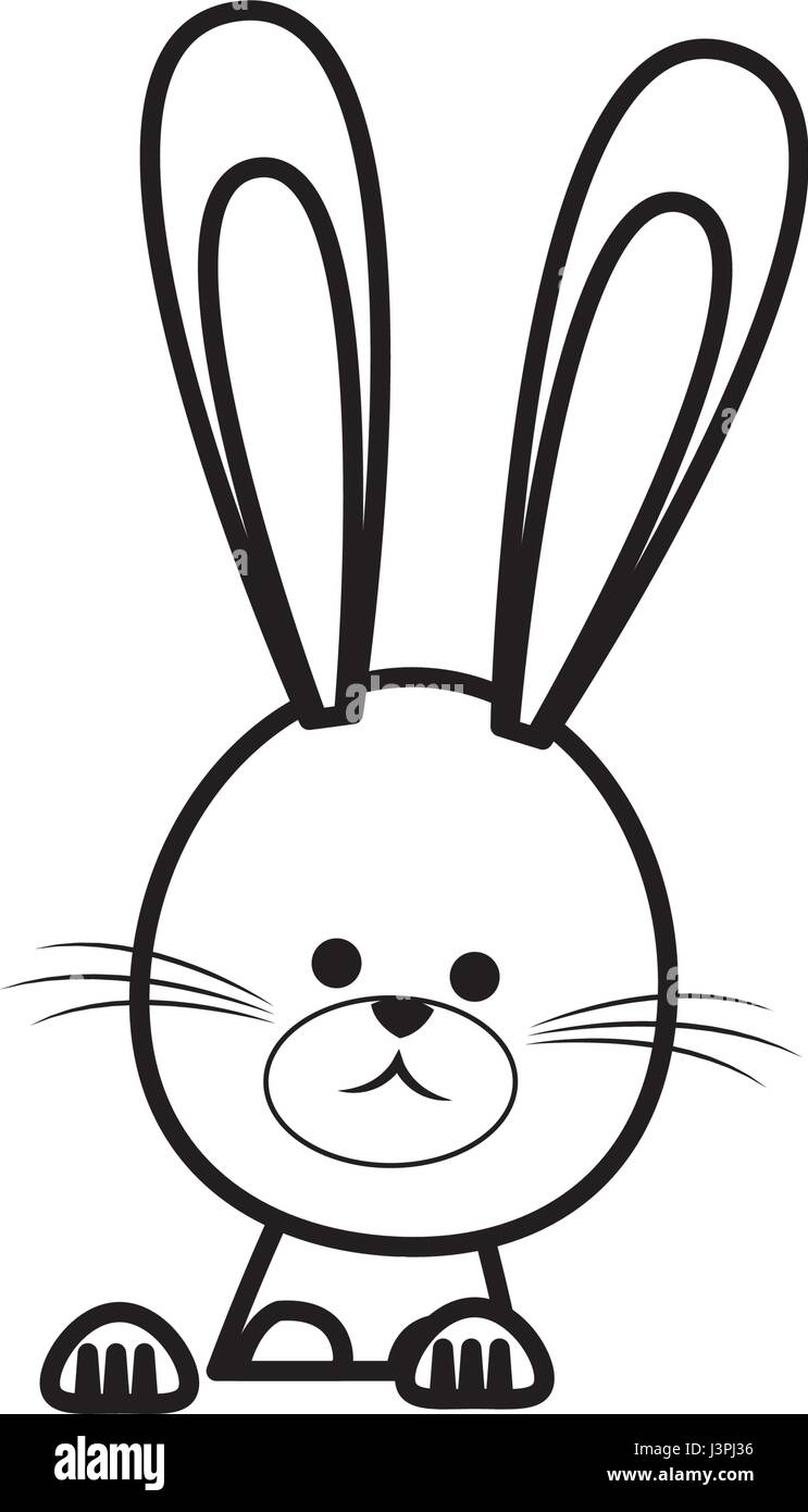 cute easter bunny funny animal line Stock Vector Image & Art - Alamy
