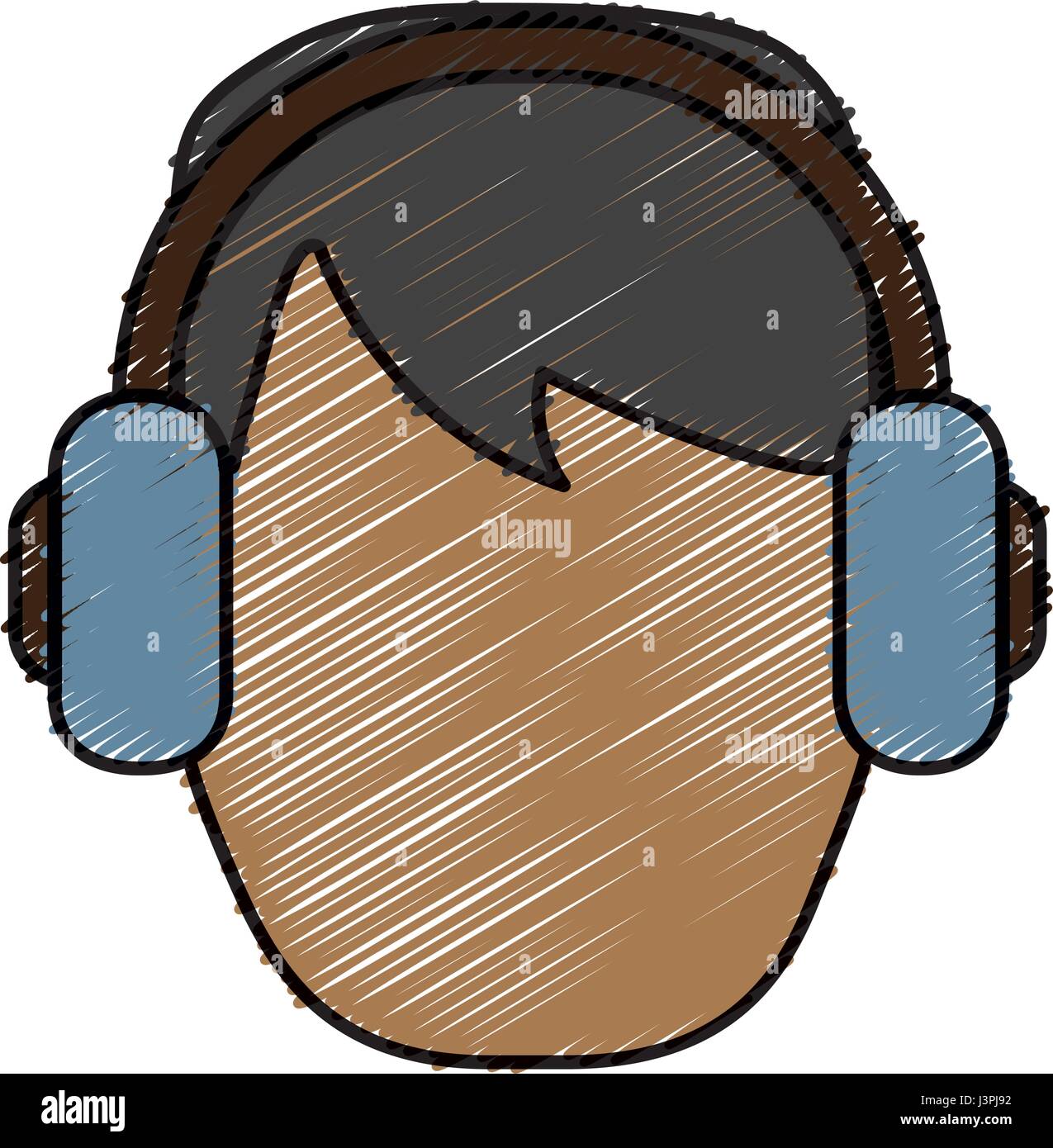 Cheerful male worker headphones Stock Vector Images - Alamy