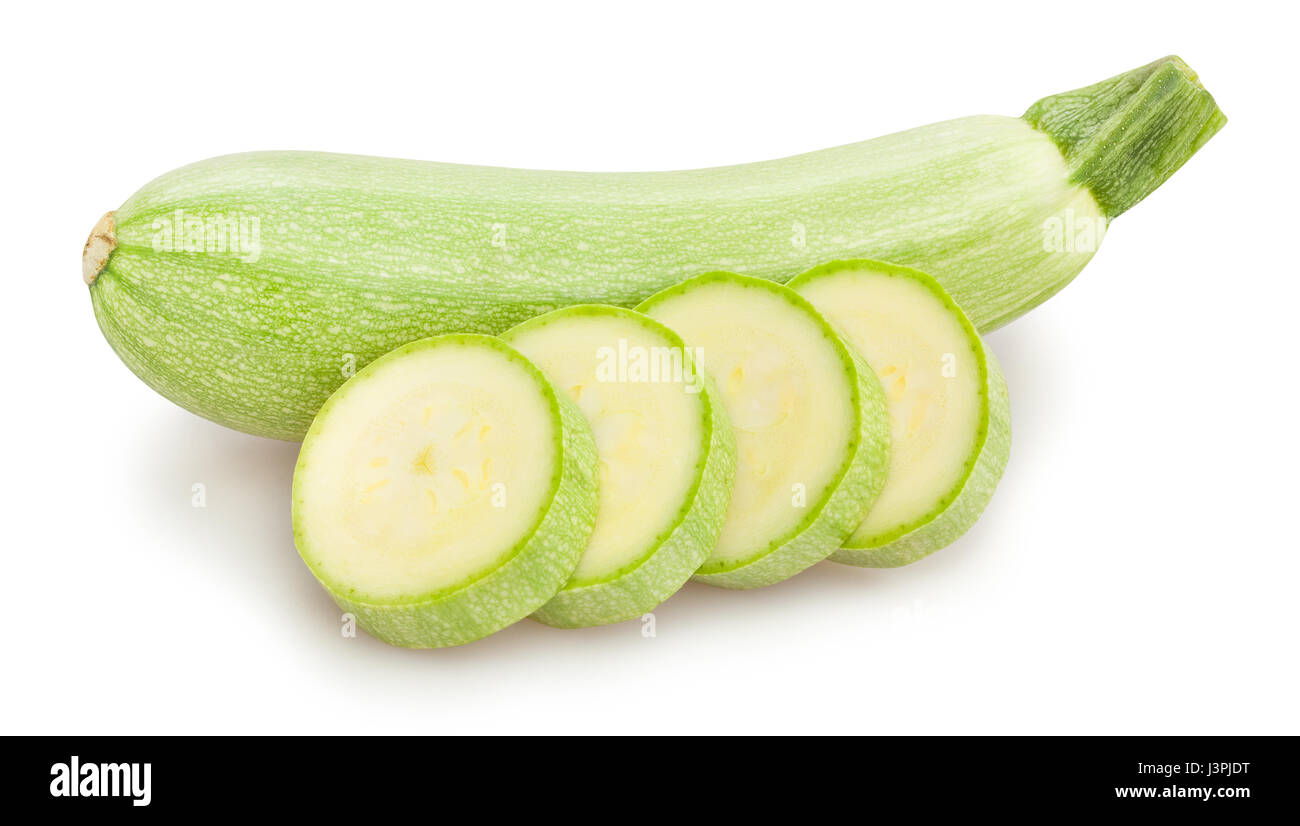 sliced green marrow isolated Stock Photo - Alamy