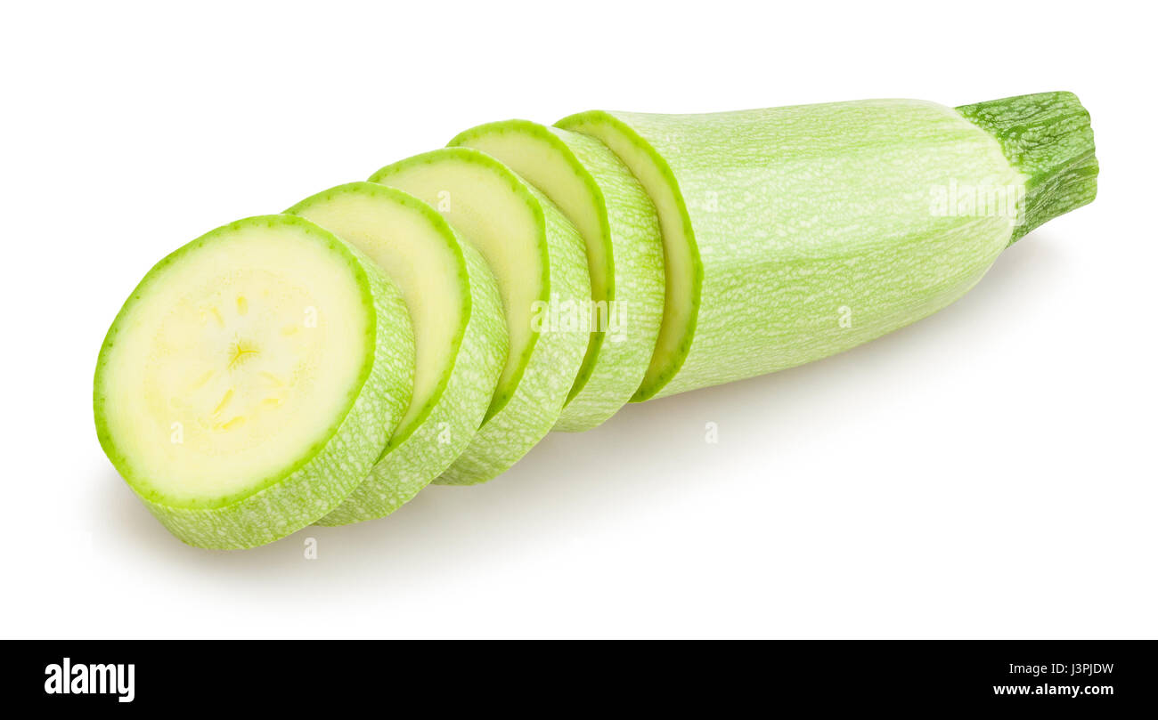 sliced green marrow isolated Stock Photo - Alamy