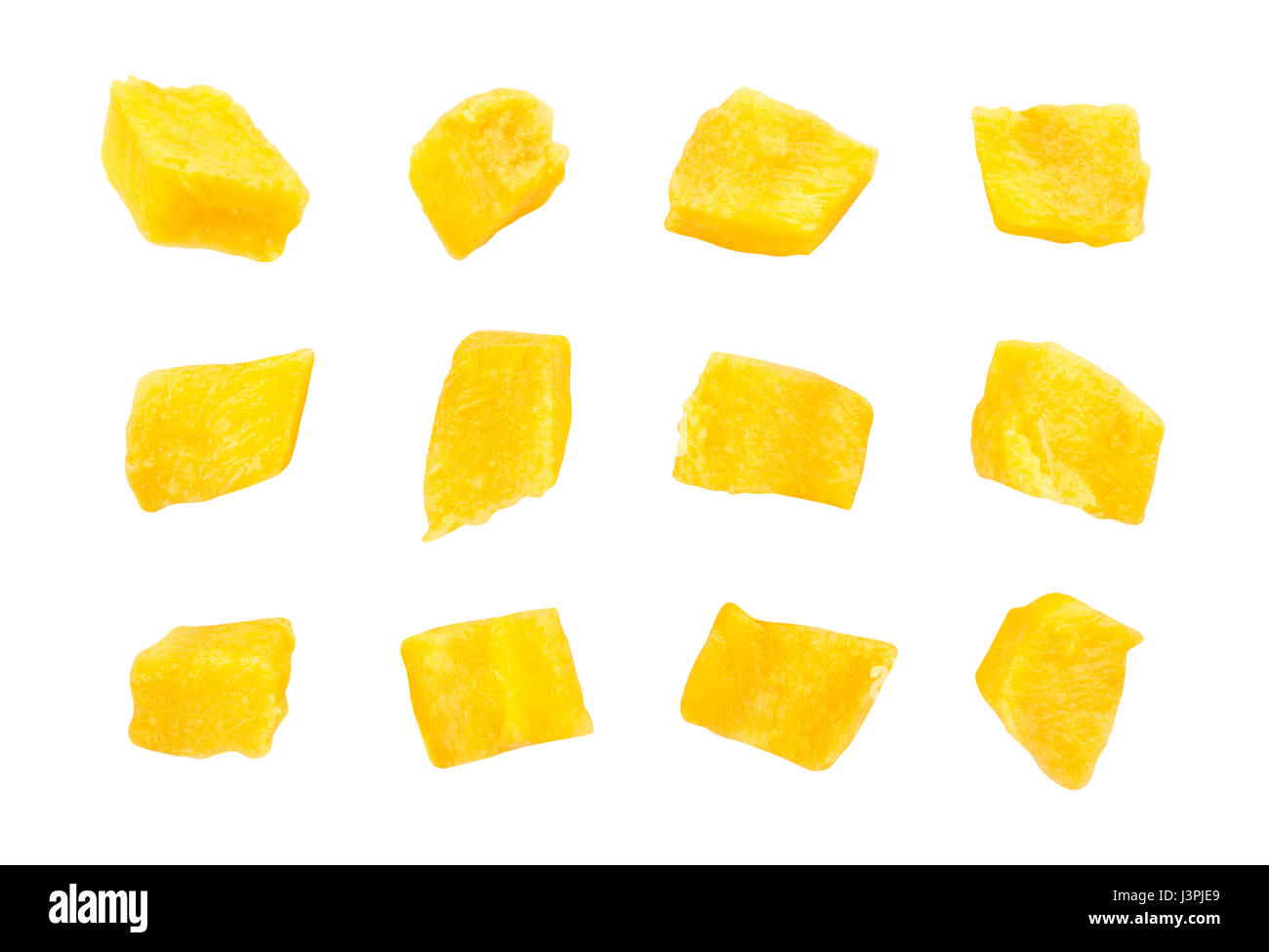 sliced mango chunks isolated Stock Photo - Alamy