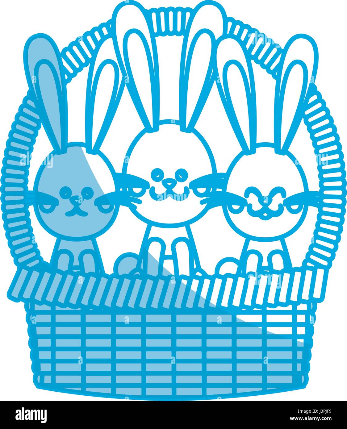 happy easter bunny basket ornament celebration vector illustration ...