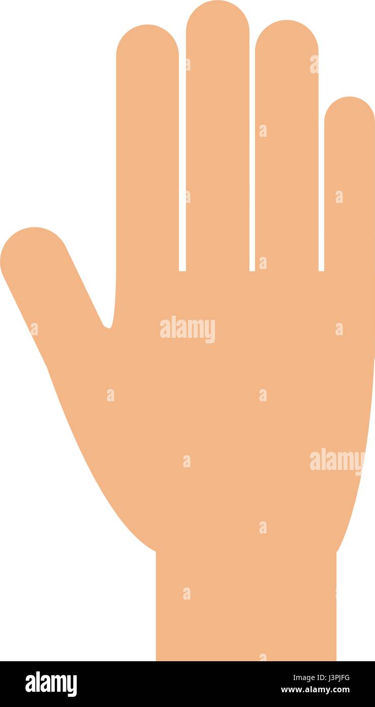 human hand icon over white backgroud. colorful design. vector ...