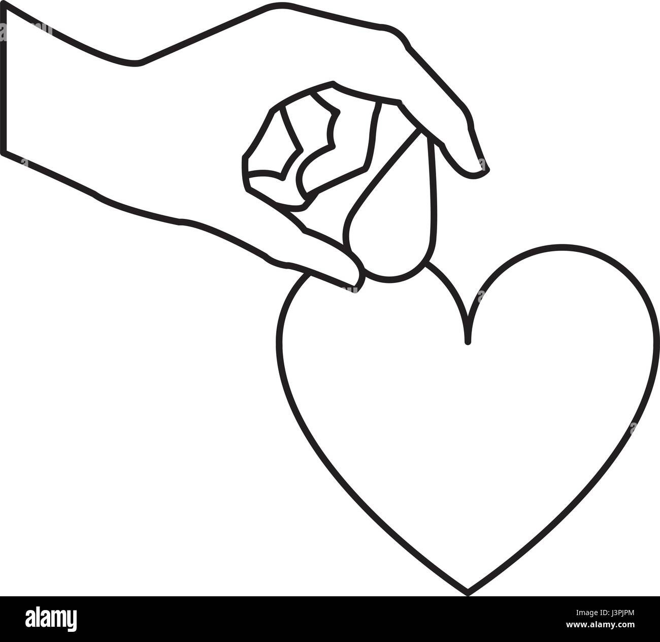 hand holding drop blood heart donation line Stock Vector Image & Art ...