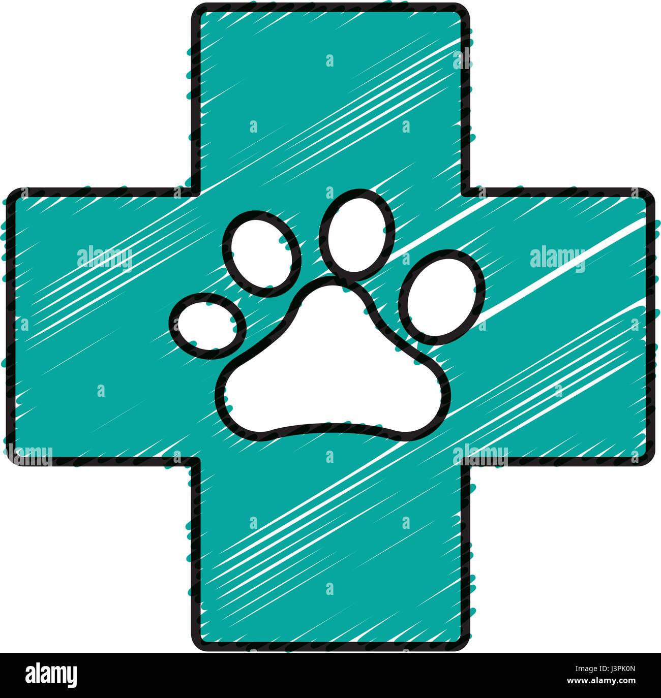 cross with dog paw icon Stock Vector Image & Art - Alamy